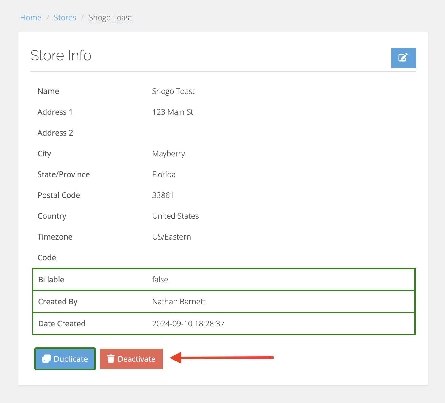 Deactivate a single store – SHOGO Knowledge Base.